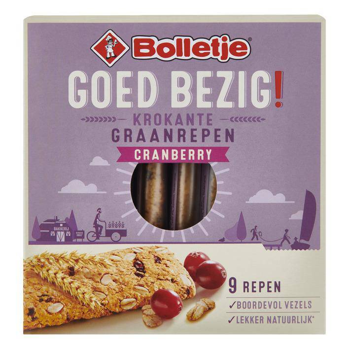 Bolletje Goed Bezig Crispy Cranberry Cereal Bar | Delicious and ...