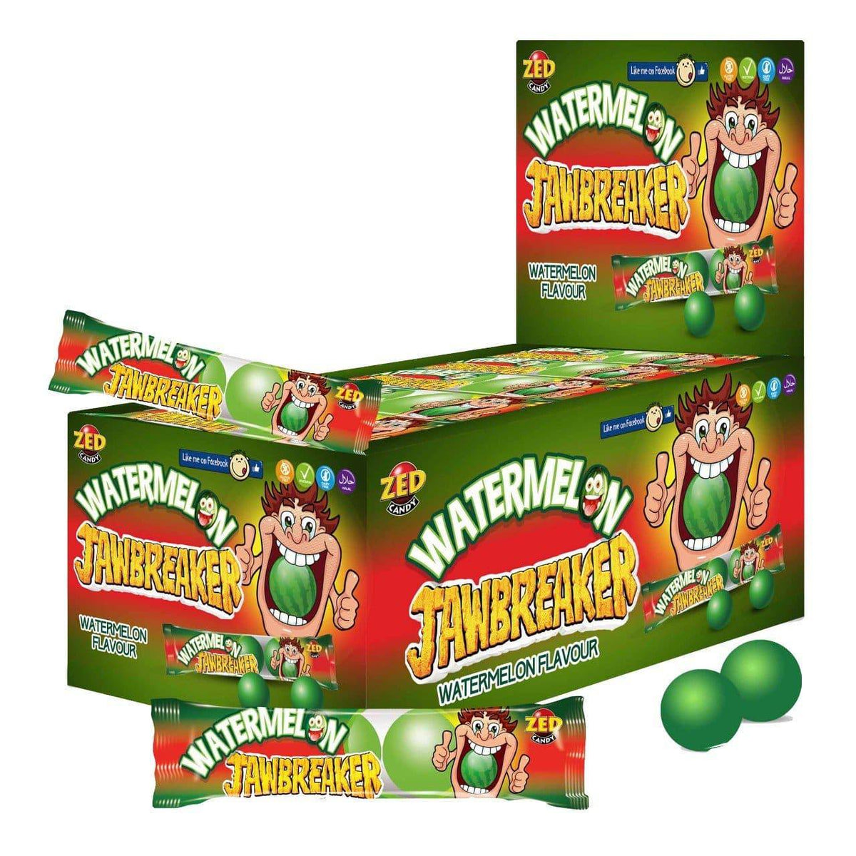 Zed Candy Jawbreaker Watermelon - 40-Pack: Delicious and Long-Lasting ...